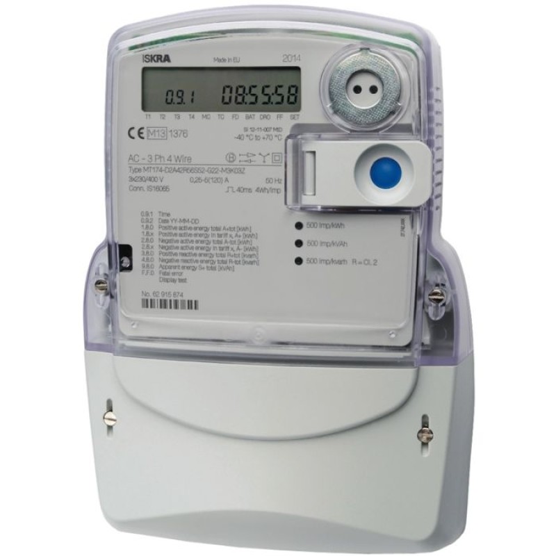 ISSWWW.CO.UK - JWS Iskra MT-174 Three Phase Smart Meter CT Operated 400 ...